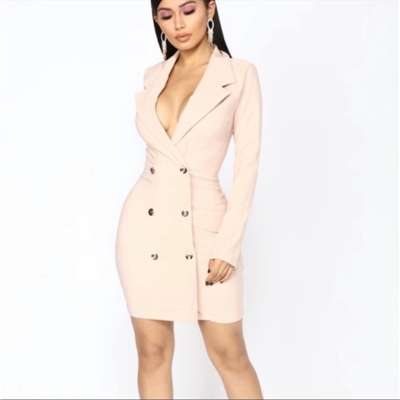 Fashion Nova | Dresses | Fashion Nova Nude Blazer Dress | Poshmark